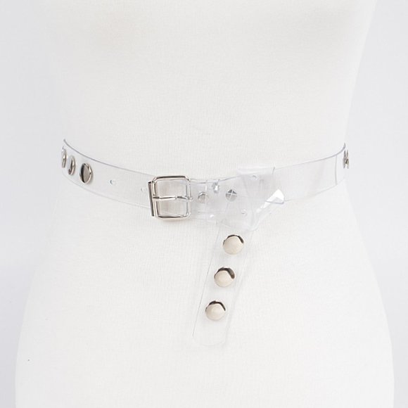 Accessories | Transparent Studded Belt Silver | Poshmark